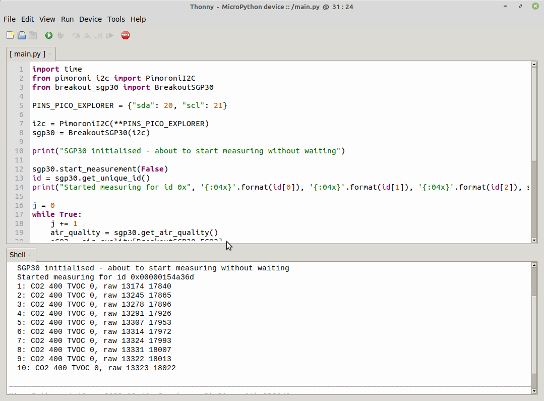 Measure indoor air quality with a Raspberry Pi Pico