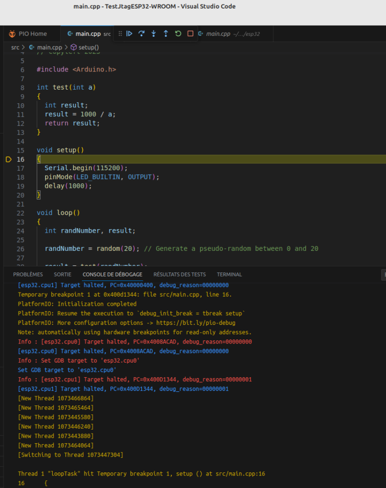 Debug An Esp32 Wroom With Platformio Via Its Jtag Interface