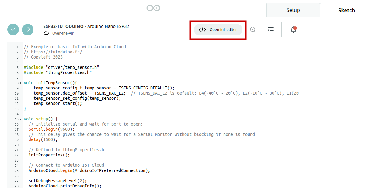 Créez votre premier objet connecté (IoT) avec Arduino Cloud
