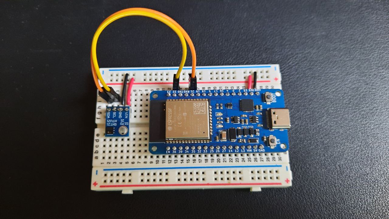 Affichage des données d'un capteur de température SI7021 via le serveur web d'un ESP32